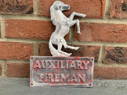 Ex Goodwood cast aluminium auxiliary Fireman sign | Saturday 5th ...
