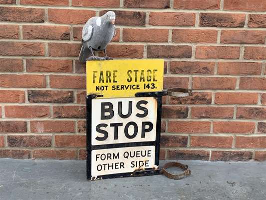 Ex-Goodwood Original Enamel Bus Stop Pole Sign | Saturday 5th & Sunday ...