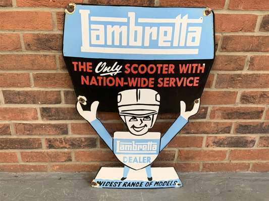 Enamel Lambretta Dealer Sign | Saturday 5th & Sunday 6th November 2022 ...