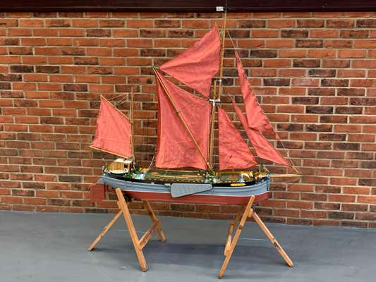 Large Wooden Scratch Built Model of a Remote Controlled Thames Barge ...