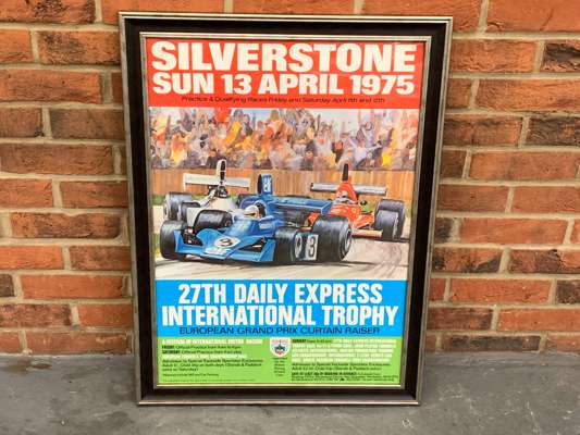 Original Framed 1975 Silverstone Poster | Saturday 28th & Sunday 29th ...