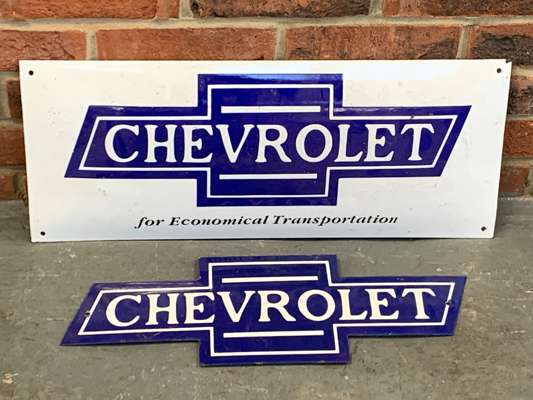 Two Enamel Chevrolet Signs | Saturday 28th & Sunday 29th January ...