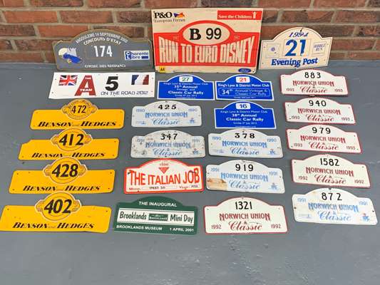 Quantity of Metal Classic Car Rally Plaques | Saturday 28th & Sunday ...