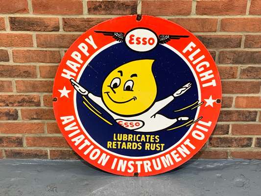 Enamel Esso Aviation Instrument Oil Sign | Saturday 1st & Sunday 2nd ...