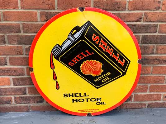 Enamel Circular Shell Motor Oil Sign | Saturday 1st & Sunday 2nd April ...