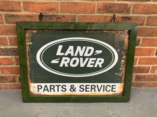 Framed Metal Land Rover Parts and Service Sign | Saturday 1st & Sunday ...