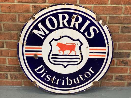 Enamel Morris Distributor Circular Sign | Saturday 1st & Sunday 2nd ...