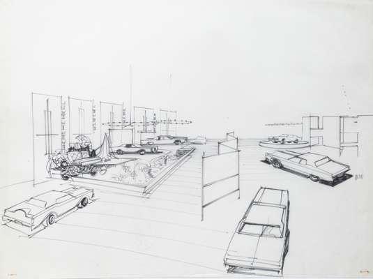 POV #2 Show Stand Sketch | Original Concept Artworks | Anglia Car Auctions