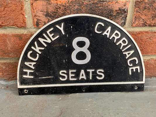Aluminium Hackney Carriage 8 Seats Sign | Saturday 10th & Sunday 11th ...