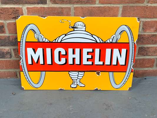 Enamel Michelin Man Sign | Saturday 10th & Sunday 11th June Automobilia ...