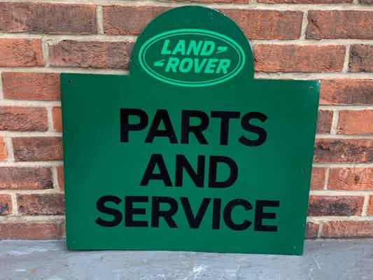 Painted Metal Land Rover Part and Service Sign | Saturday 10th & Sunday ...