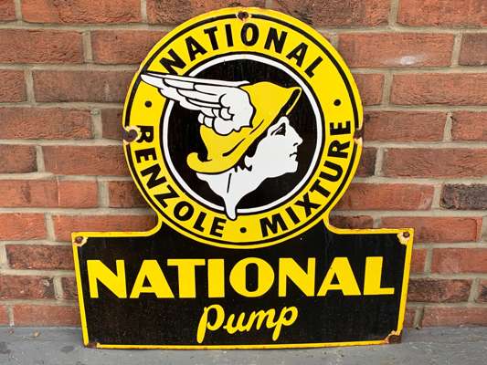 Enamel National Benzole Pump Sign | Saturday 19th & Sunday 20th August ...