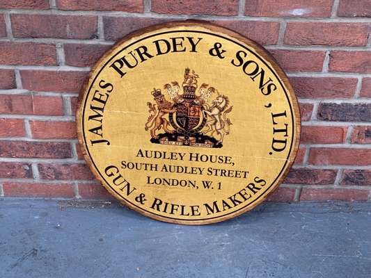 Wooden Made James Purdey and Sons Sign | Saturday 19th & Sunday 20th ...