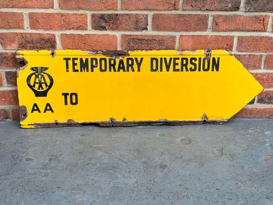 AA Enamel Temporary Diversion Directional Sign | Saturday 19th & Sunday ...
