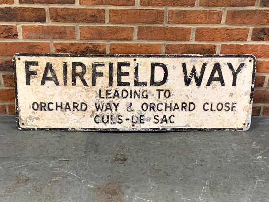 Fairfield Way Aluminium Road Sign | Saturday 27th & Sunday 28th January ...