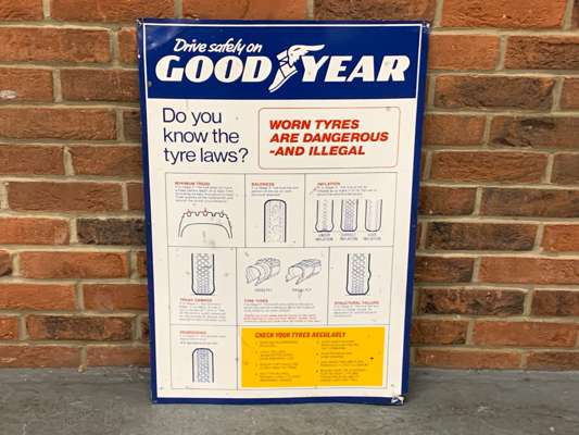 Goodyear Tyre Laws Aluminium Sign | Saturday 27th & Sunday 28th January ...