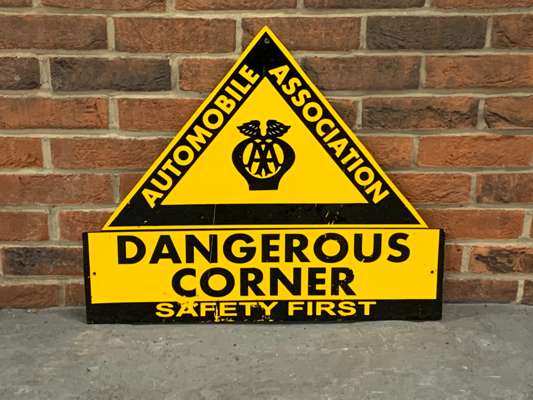 AA Metal Made Dangerous Corner Sign | Saturday 27th & Sunday 28th ...