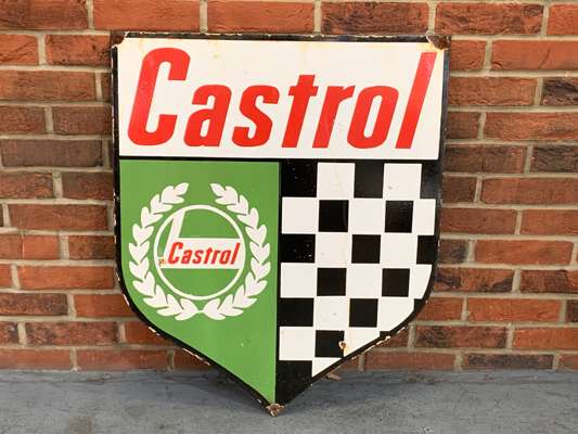 Castrol Enamel Shield Sign | 6th & 7th April Automobilia | Anglia Car ...