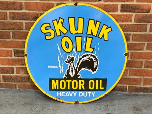 Skunk Motor Oil Enamel Circular Sign | 6th & 7th April Automobilia ...