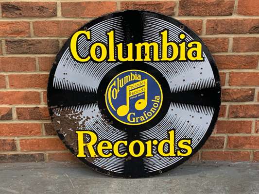 Original Columbia Records Circular Hanging Enamel Sign | 6th & 7th ...