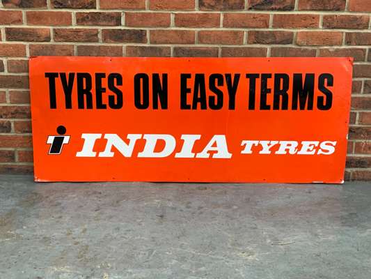 Original India Tyre's “Tyre's On Easy Terms” Aluminium Sign | 6th & 7th ...