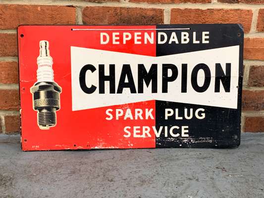 Champion Spark Plug Tin Sign | 6th & 7th April Automobilia | Anglia Car ...
