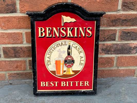 Benskins Best Bitter Enamel Sign | 6th & 7th April Automobilia | Anglia ...