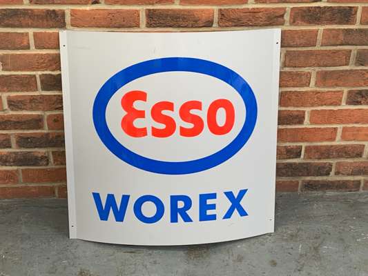 Esso Convex Worex Sign | 6th & 7th April Automobilia | Anglia Car Auctions
