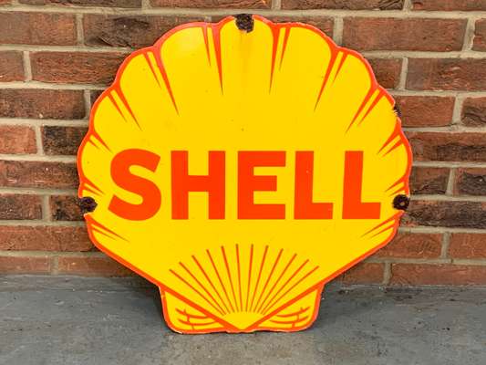 Shell Emblem Enamel Sign | 22nd & 23rd June Automobilia | Anglia Car ...