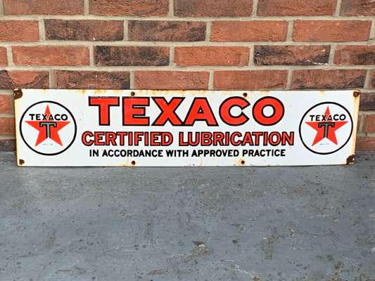 Texaco Certified Lubrication Enamel Sign | 22nd & 23rd June Automobilia ...