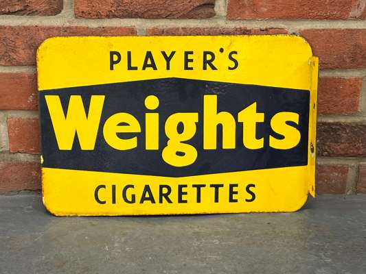 Players Weights Cigarettes Enamel Flange Sign | 22nd & 23rd June ...