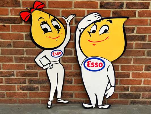 Esso Mr and Mrs Drip Metal Signs | 22nd & 23rd June Automobilia ...