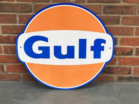 Gulf Metal Emblem Sign | 22nd & 23rd June Automobilia | Anglia Car Auctions
