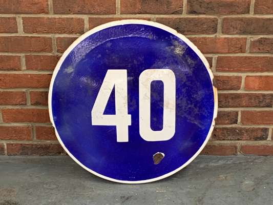 Continental 40KPH Enamel Sign | 22nd & 23rd June Automobilia | Anglia ...