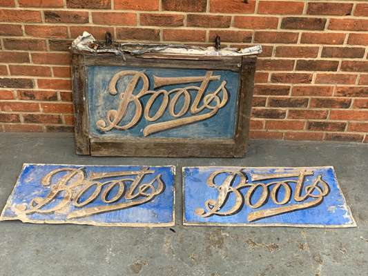 Early Lead Boots Panelled Shop Sign | 22nd & 23rd June Automobilia ...