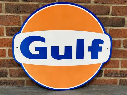 Gulf Emblem Metal Sign | 24th & 25th August Automobilia | Anglia Car ...