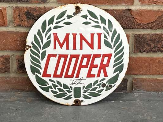 Mini Cooper Convex Sign | 24th & 25th August Automobilia | Anglia Car ...
