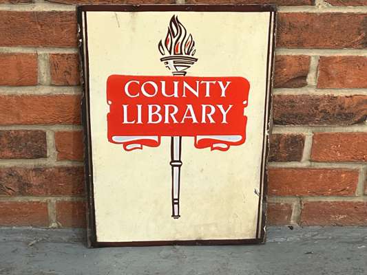 County Library Enamel Sign | Sat 2nd & Sun 3rd November Automobilia ...