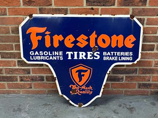 Firestone Tires Enamel Sign | Sat 25th January Automobilia | Anglia Car ...