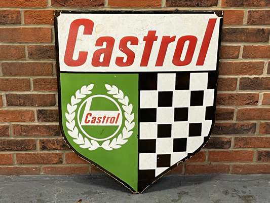 Castrol Shield Enamel Sign | Sat 25th January Automobilia | Anglia Car ...