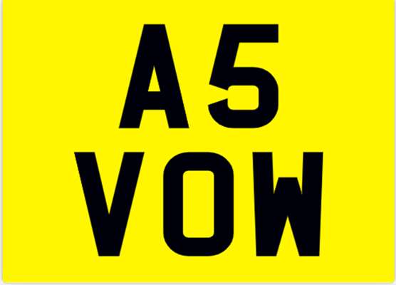 A5 VOW Registration Number | Sat 25th January Automobilia | Anglia Car ...