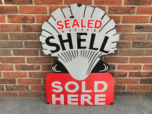 Sealed Shell Sold Here Enamel Sign | Sat 5th April Automobilia | Anglia ...