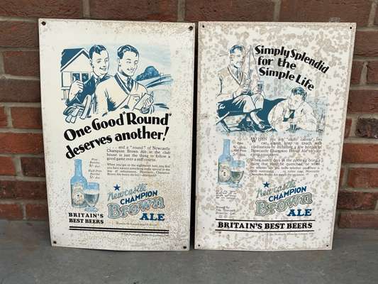 Two Tin Newcastle Brown Ale Signs | Sat 5th April Automobilia | Anglia ...