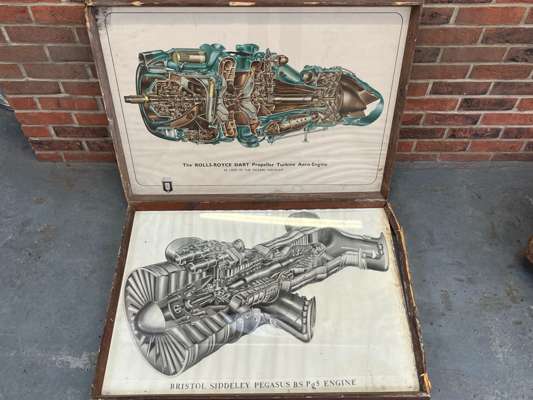 Two Framed Engine Posters | Sat 5th April Automobilia | Anglia Car Auctions