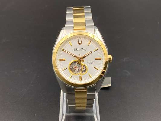 BULOVA, stainless steel and gilt, automatic, centre seconds wristwatch ...