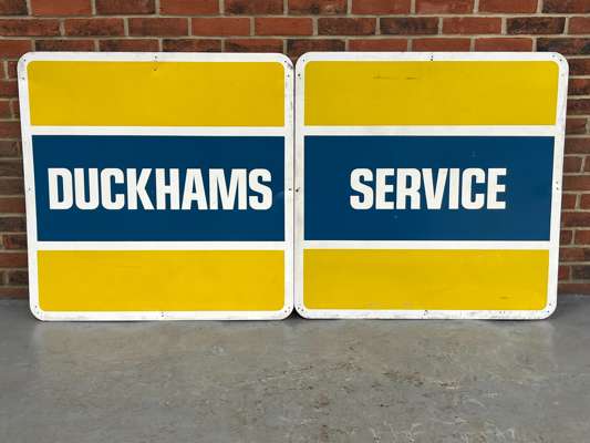 Duckhams Service Aluminium Signs | Sat 14th June Automobilia | Anglia ...