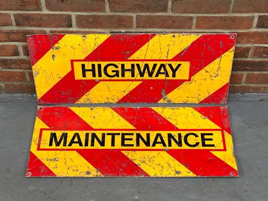 Two Highway Maintenance Road Signs | Sat 14th June Automobilia | Anglia ...