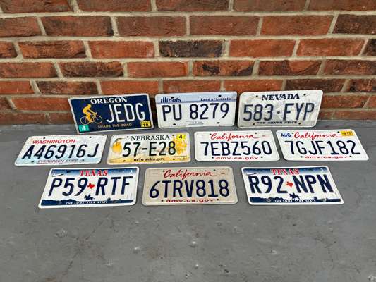 Ten American Number Plates | Sat 14th June Automobilia | Anglia Car ...