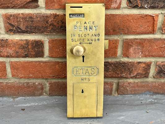 Brass Vintage Penny Slot Door Lock | Sat 14th June Automobilia | Anglia ...