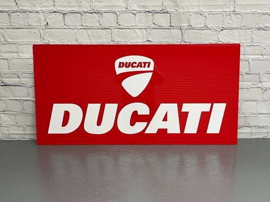 Ducati Sign On Metal Board | Sat 30th August Automobilia | Anglia Car ...